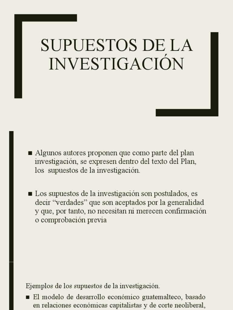 Supuestos de La Investigacion | PDF | Guatemala | Economias