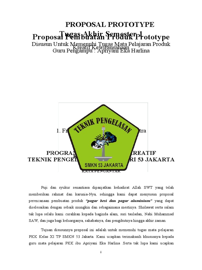 Proposal PKK Xi TP 1 | PDF