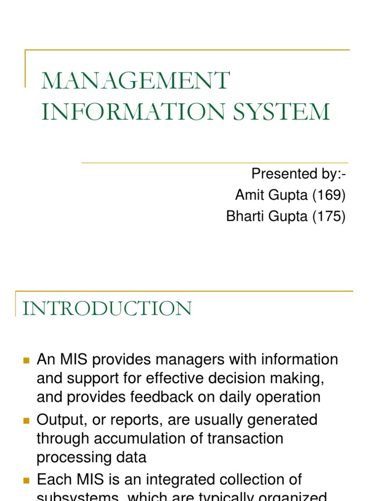 Management Information System | PDF | Databases | Management ...