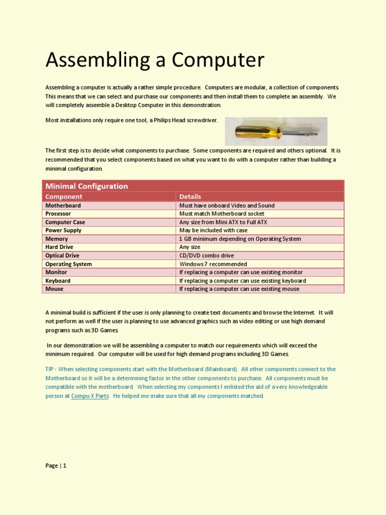 Assemble A Computer | PDF | Electrical Connector | Central Processing Unit