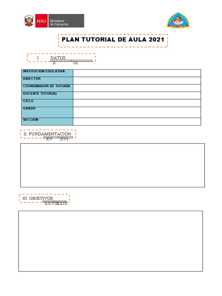 Plan Tutorial de Aula 2021: Guía Completa | PDF | Crecimiento personal ...
