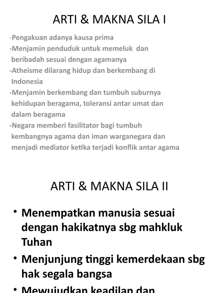 Arti Makna Sila Pancasila | PDF