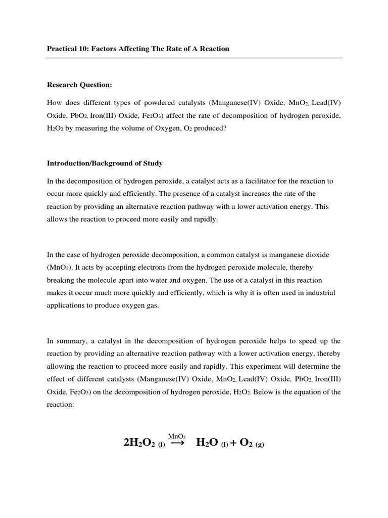 Hydrogen Peroxide | PDF | Hydrogen Peroxide | Catalysis