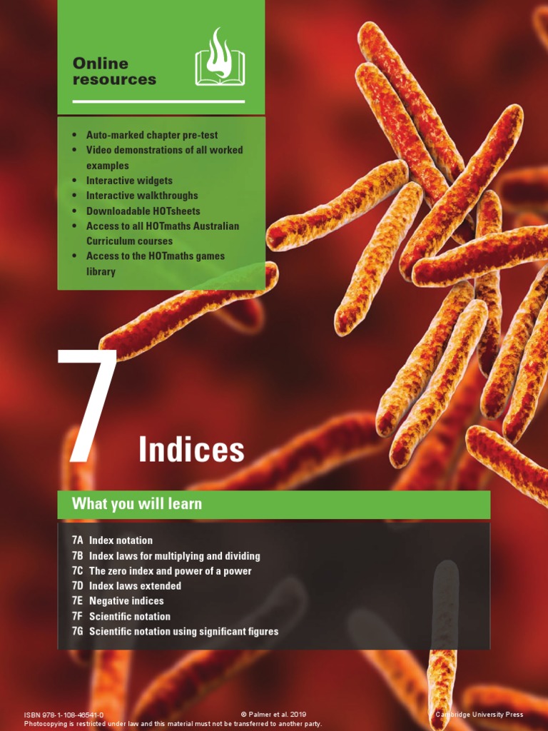 Year 9 Cambridge Chapter 7 Indices | PDF | Multiplication | Numbers