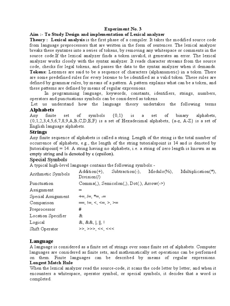 SPCC Practicalss | PDF | Parsing | Computing