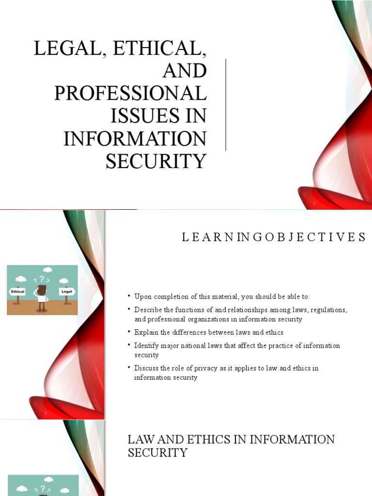Legal and Ethical Issues in Info Security | PDF | Privacy | Information ...