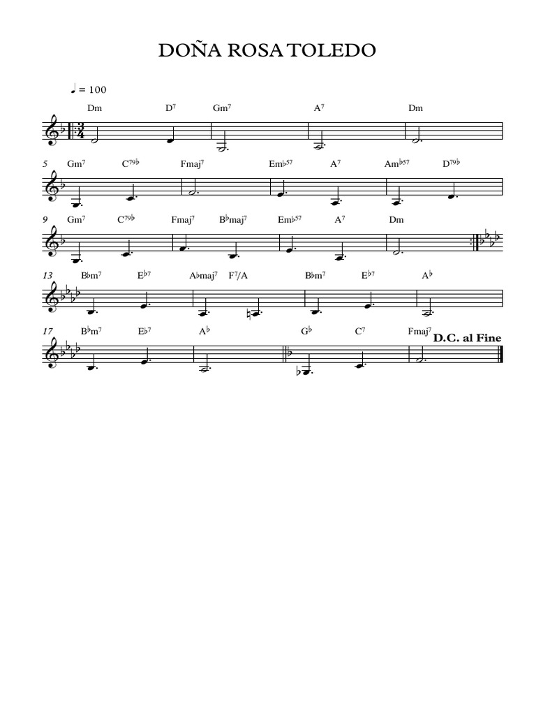 DOÑA ROSA TOLEDO - Partitura Completa | PDF