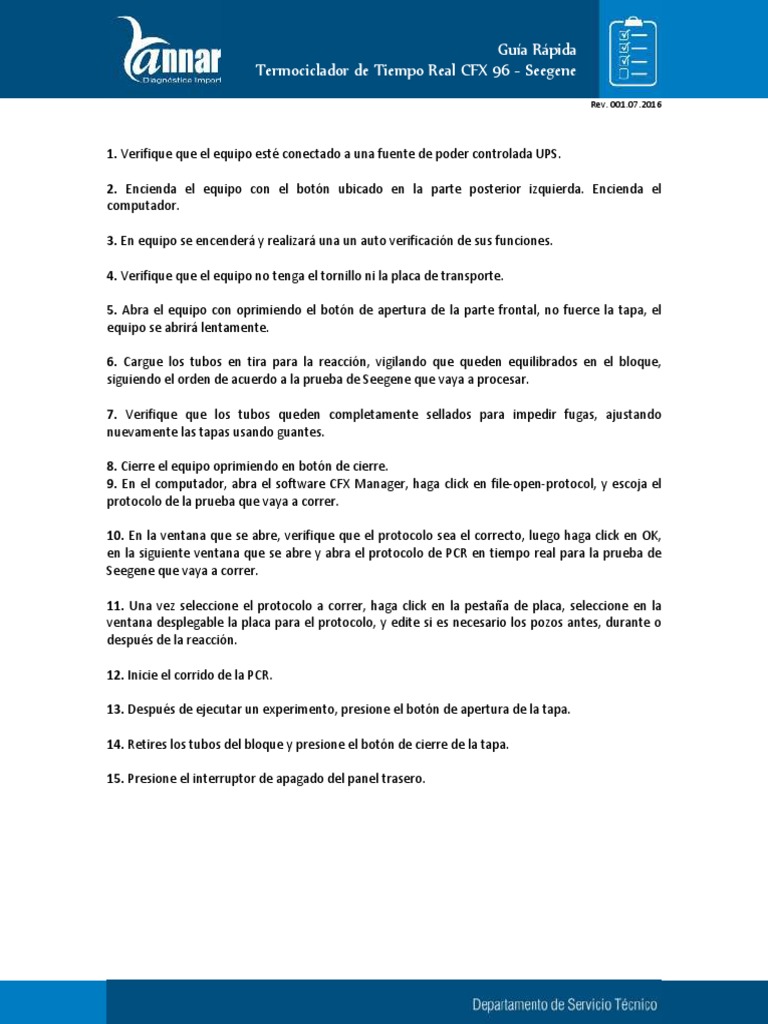 8.GUIA RAPIDA DE OPERACIÓN Guia Rapido de Manejo Termociclador de ...