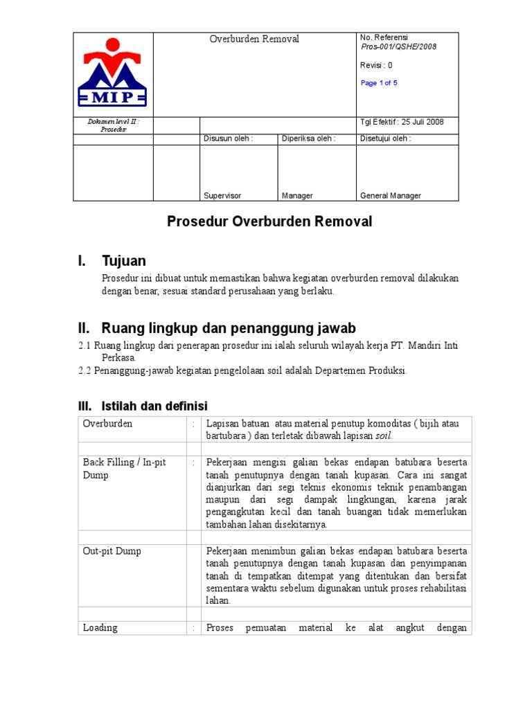 Prosedur OPS 03 OB Removal - Rev Final | PDF
