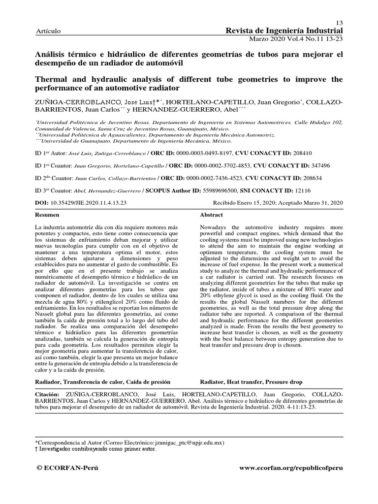 Revista de Ingenieria Industrial V4 N11 2 | PDF | Convección | Calor