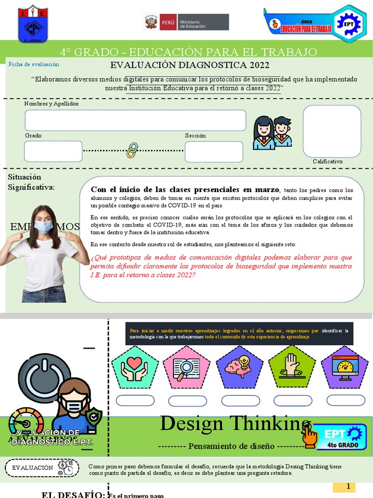 Evaluacion Diagnostica EPT - CICLO - VII - 4° | PDF | Evaluación