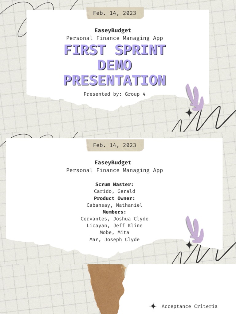 First Sprint Demo Presentation - Group 4 (Default) | PDF | Scrum ...