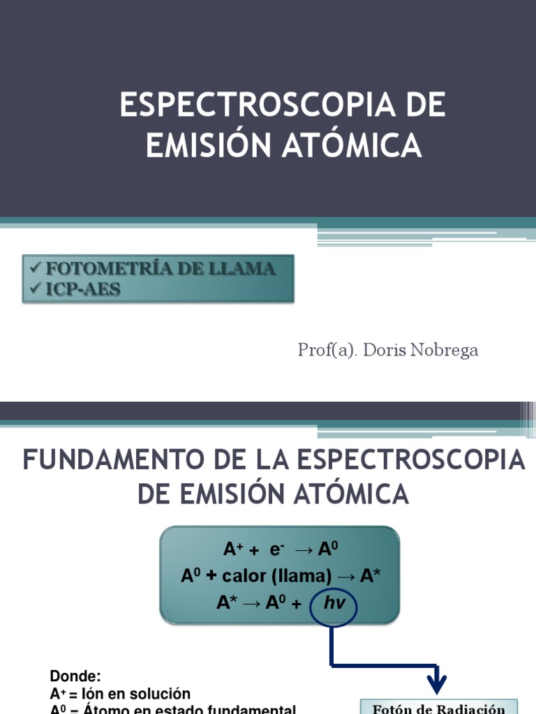 Clase de Análisis Instrumental #9 - Espectrocopía de Emisión Atómica ...