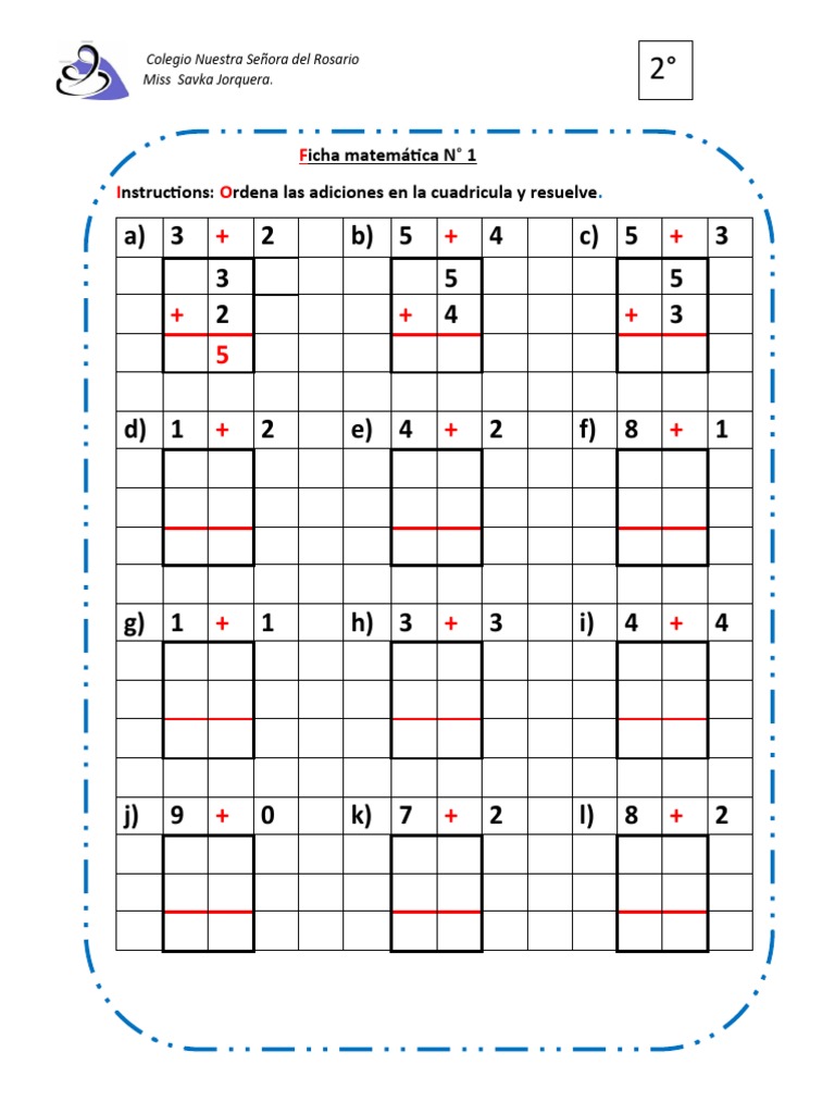 Ficha Matemática 2° | PDF
