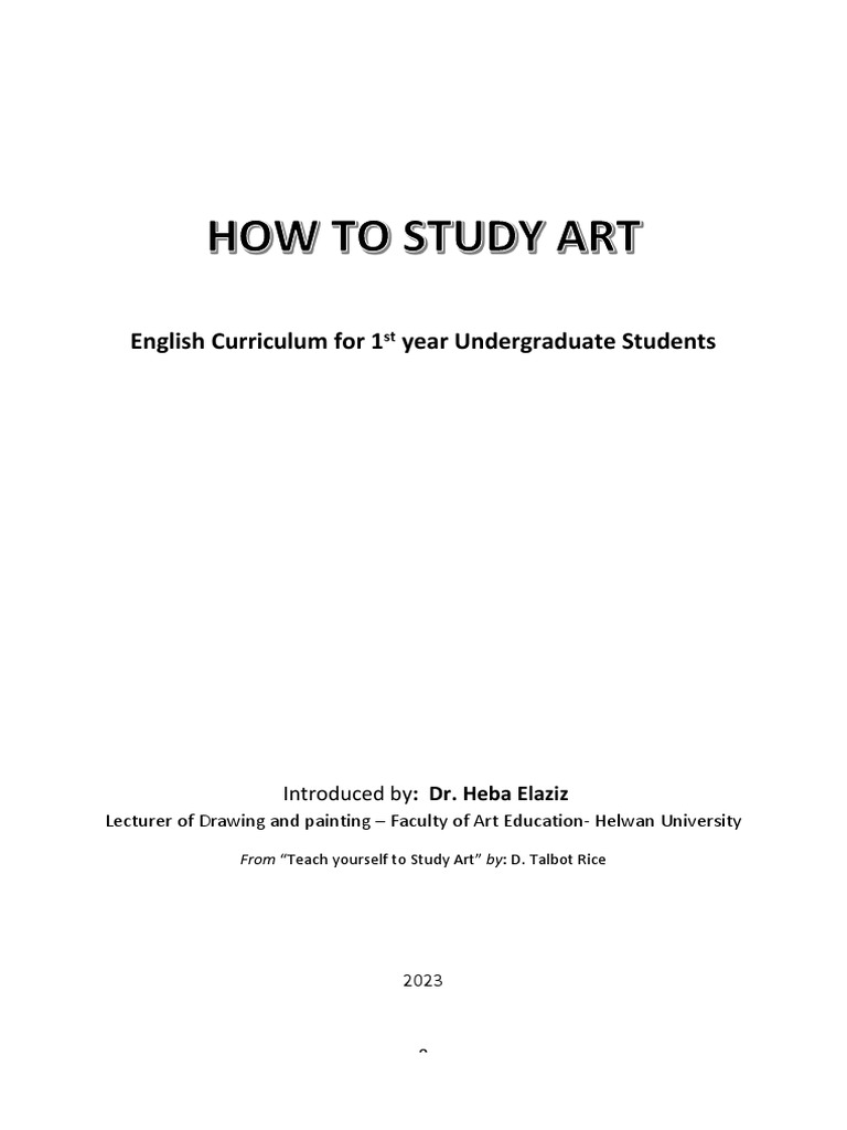 How To Study Art PDF | Download Free PDF | Paintings | Composition (Visual Arts)