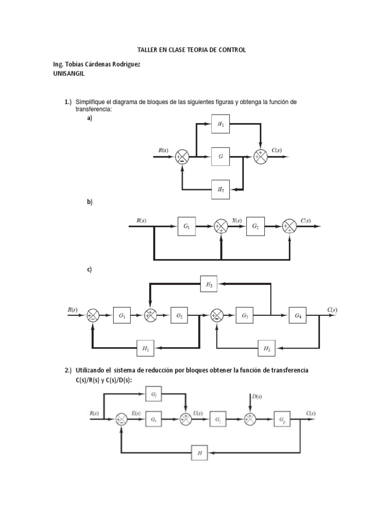 TALLER #2 Teoria de Control | PDF | Métodos y materiales de enseñanza