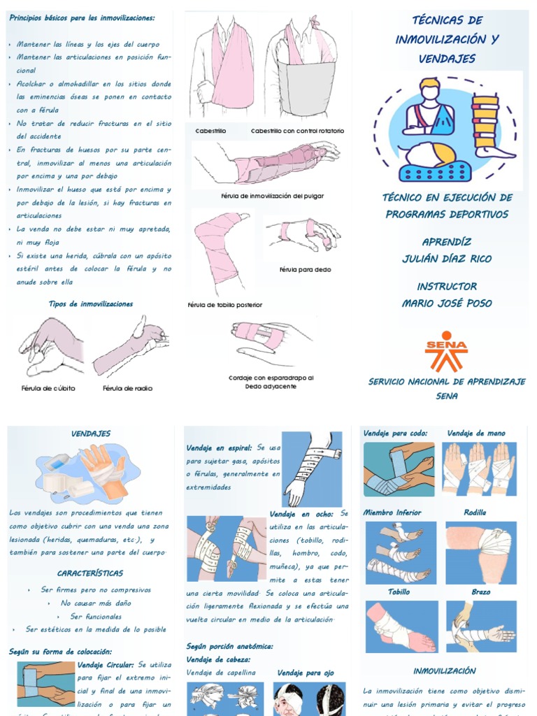 Folleto Tecnicas de Inmovilizacion y Vendaje | PDF | Sistema musculoesquelético