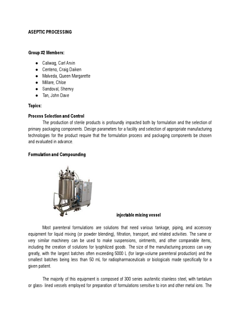 Aseptic Processing in Pharmaceuticals | PDF | Sterilization (Microbiology) | Ionizing Radiation