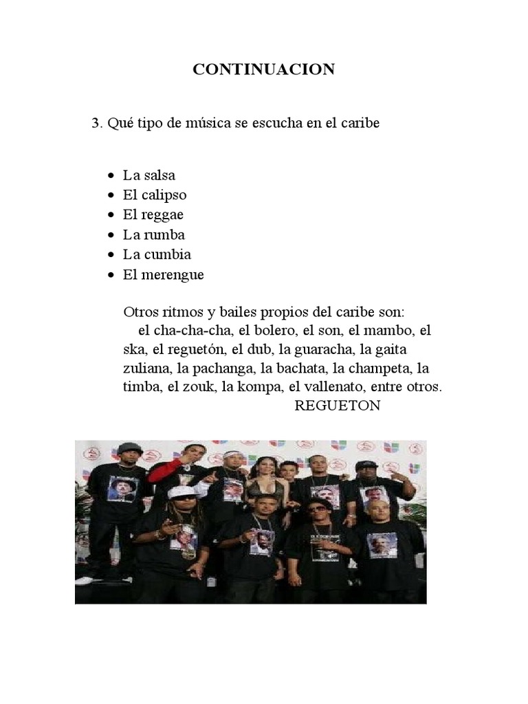 Música del Caribe: Ritmos y Estilos | PDF | Entretenimiento ...