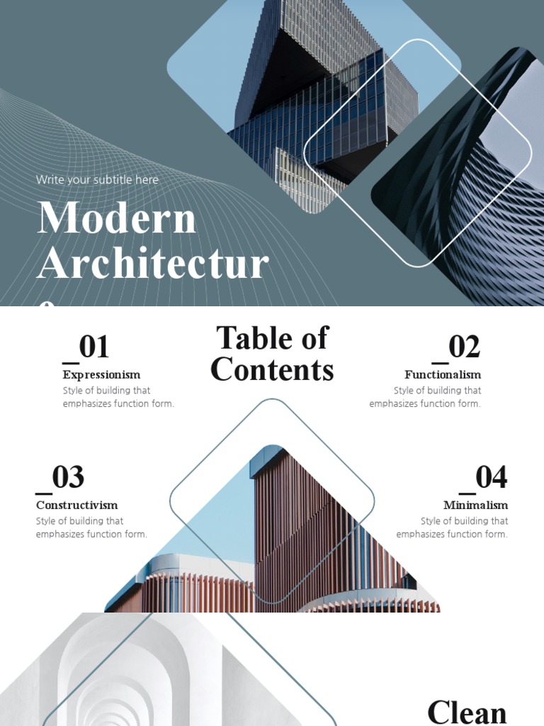 Modern Architecture Minimal Presentation Blue Variant | PDF | Ornament ...