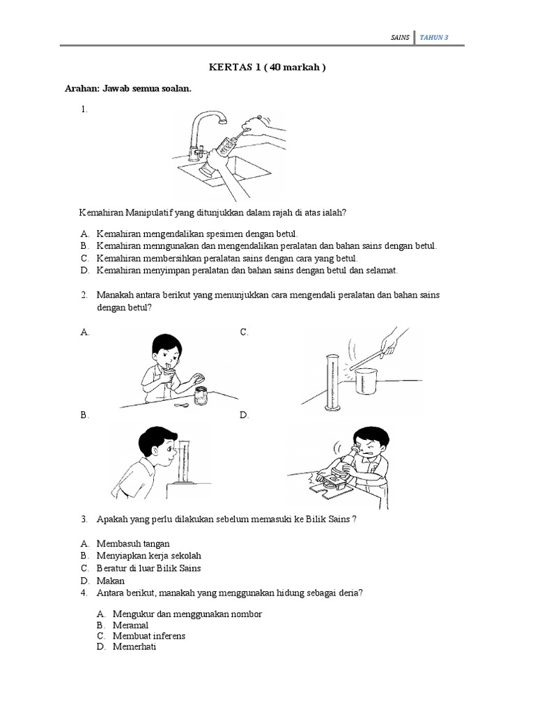 Latihan Sains Tahun 3 | PDF