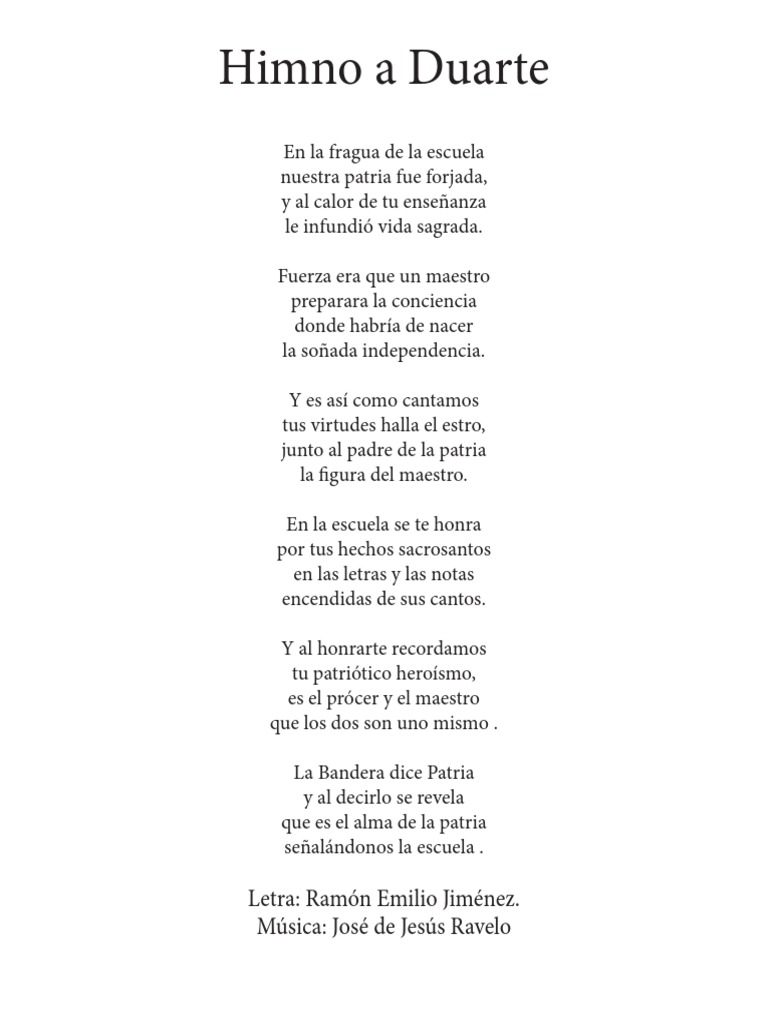 Himno a Juan Pablo Duarte | PDF | Poesía | Clásicos