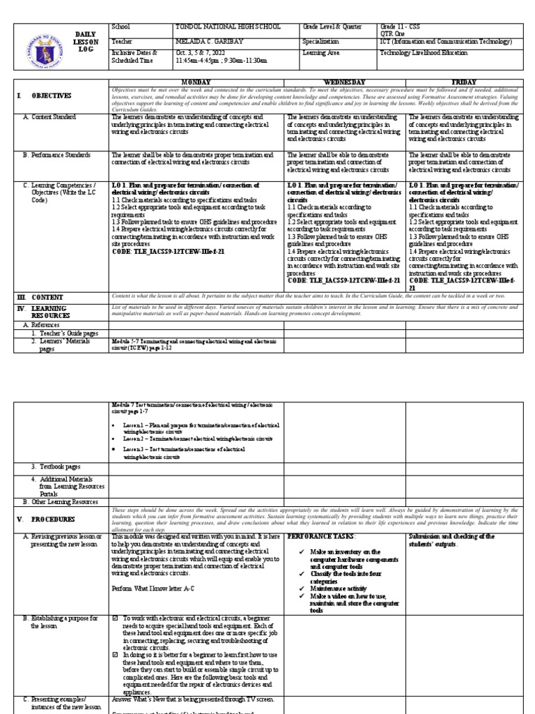 SHS DLL Week 7 | PDF | Learning | Teachers