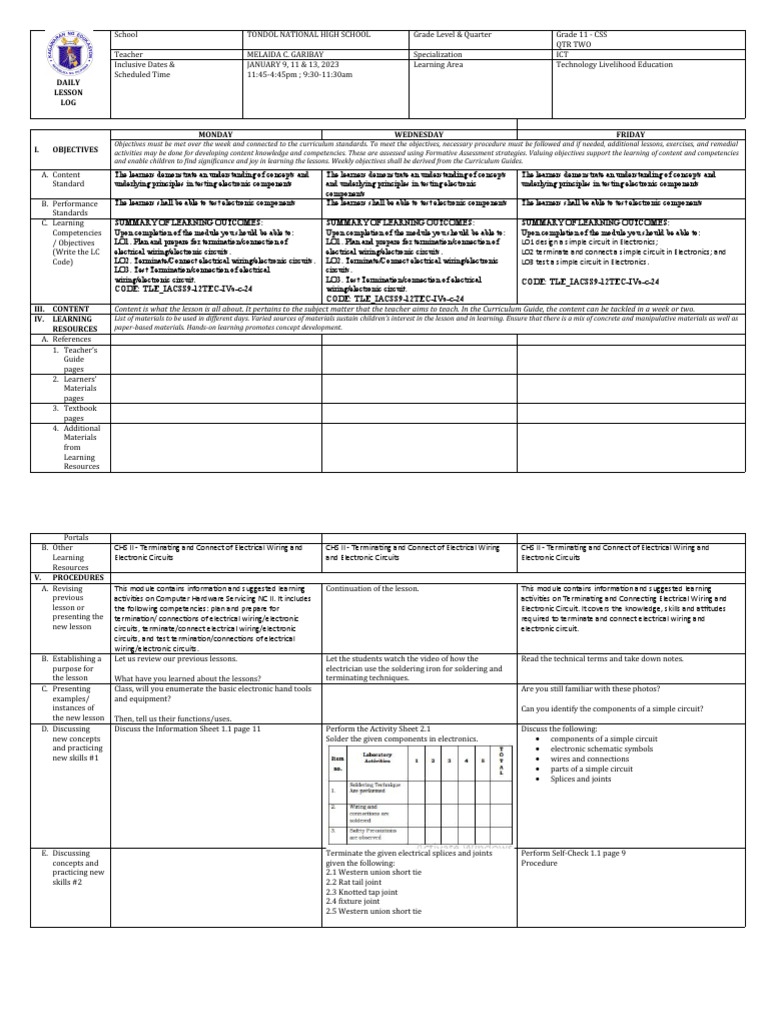 SHS DLL Q2 - w8 | PDF | Learning | Teachers