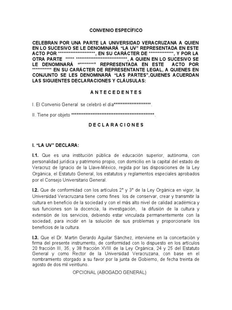 Convenio Especifico Formato 2022 | PDF | Tratado | Patentar