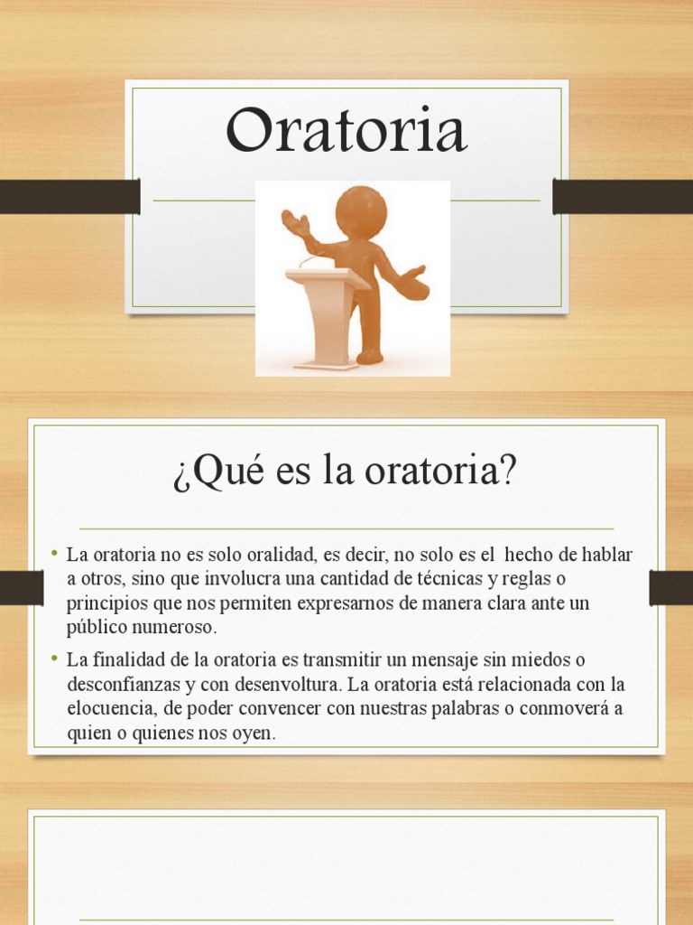 Power Point Sobre La Oratoria | PDF | Hablar en público