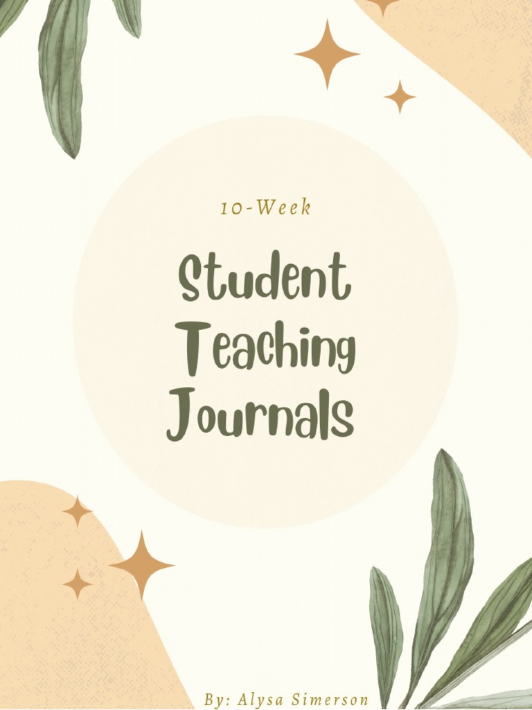 Weekly Journals ST - 10 Weeks | PDF | Teachers | Classroom