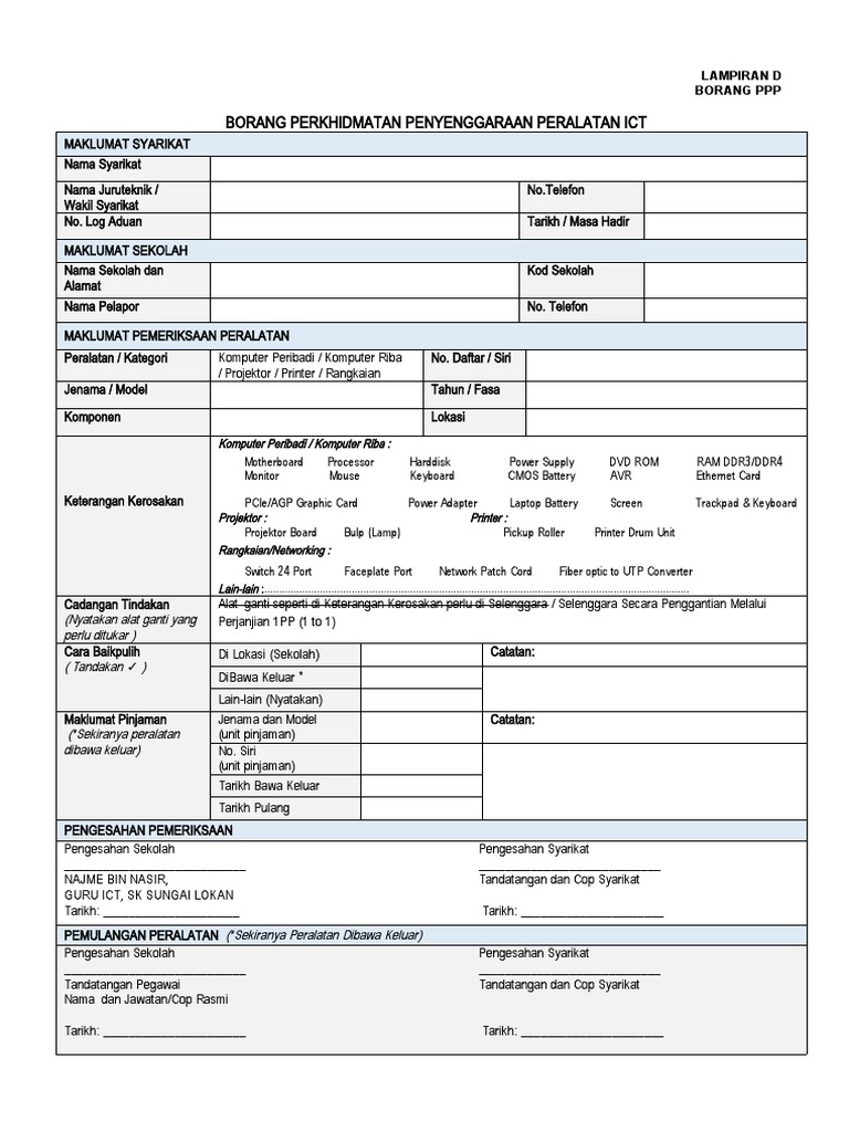 ppp_baharu_borang_perkhidmatan_penyenggaraan_peralatan_ict-1 (1).docx | PDF