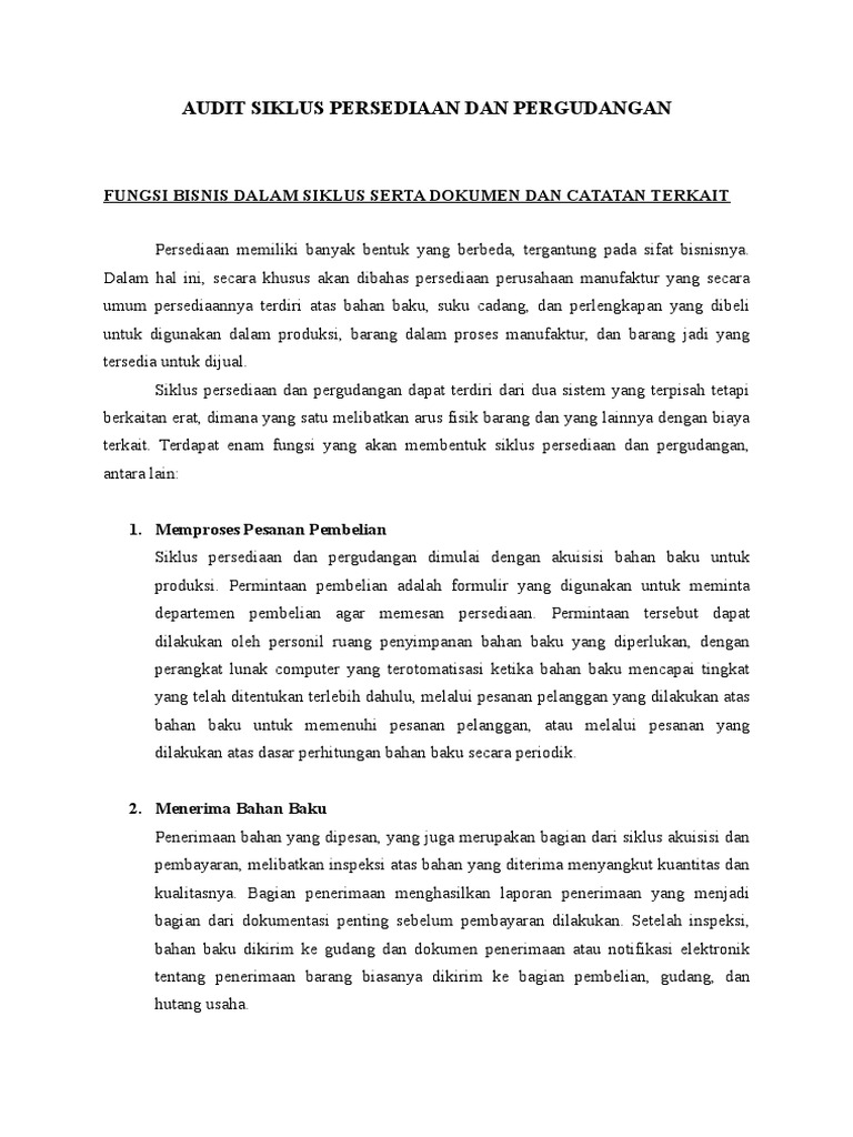 Audit Siklus Persediaan Dan Pergudangan - Compress | PDF