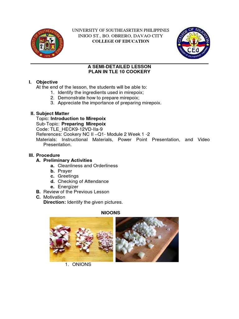 Cookery Lesson-Plan PDF | Download Free PDF | Western Cuisine | Food ...