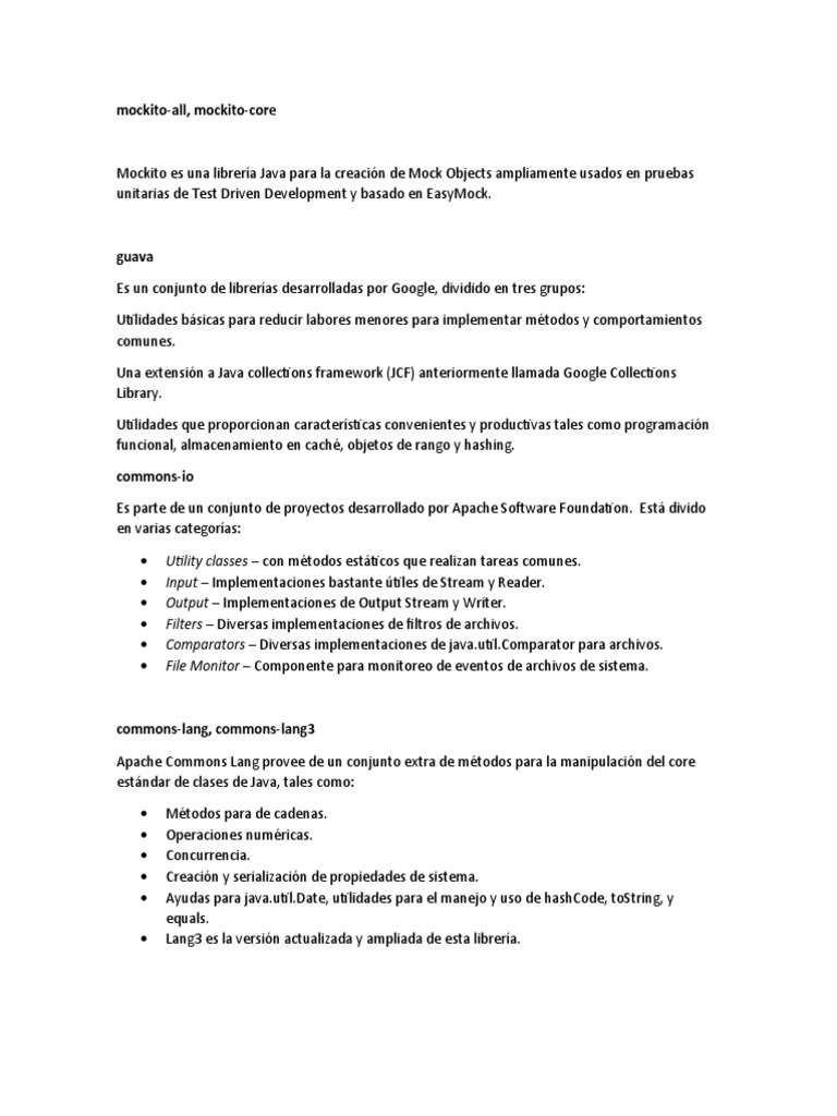 Librerias | PDF | Java (lenguaje de programación) | Biblioteca (informática)