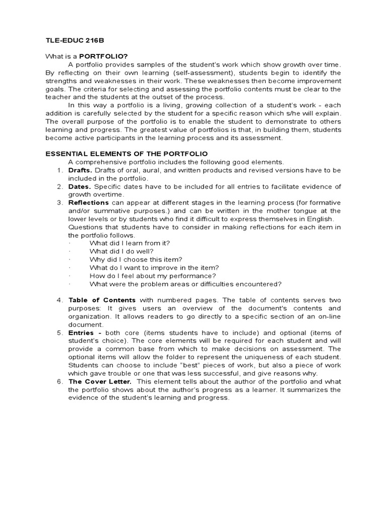 Report Explanation Tle Educ 216b Pdf Educational Assessment