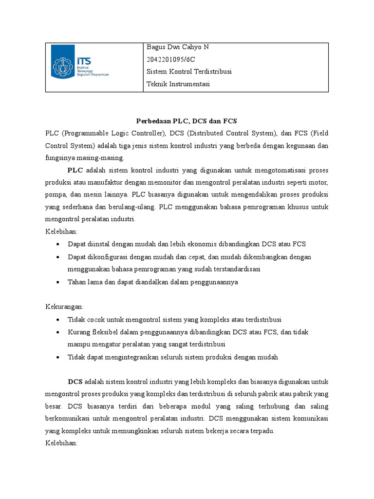 Perbedaan PLC, DCS, dan FCS dalam Sistem Kontrol | PDF | Komputer