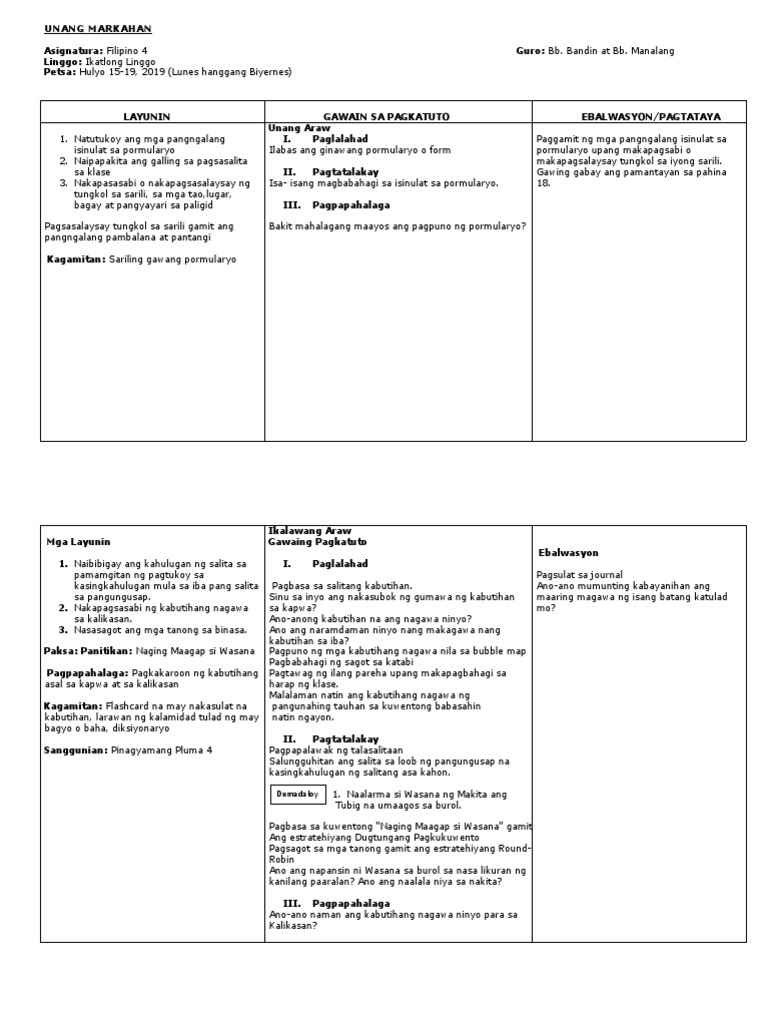 LP in Fil. Week 3 | PDF