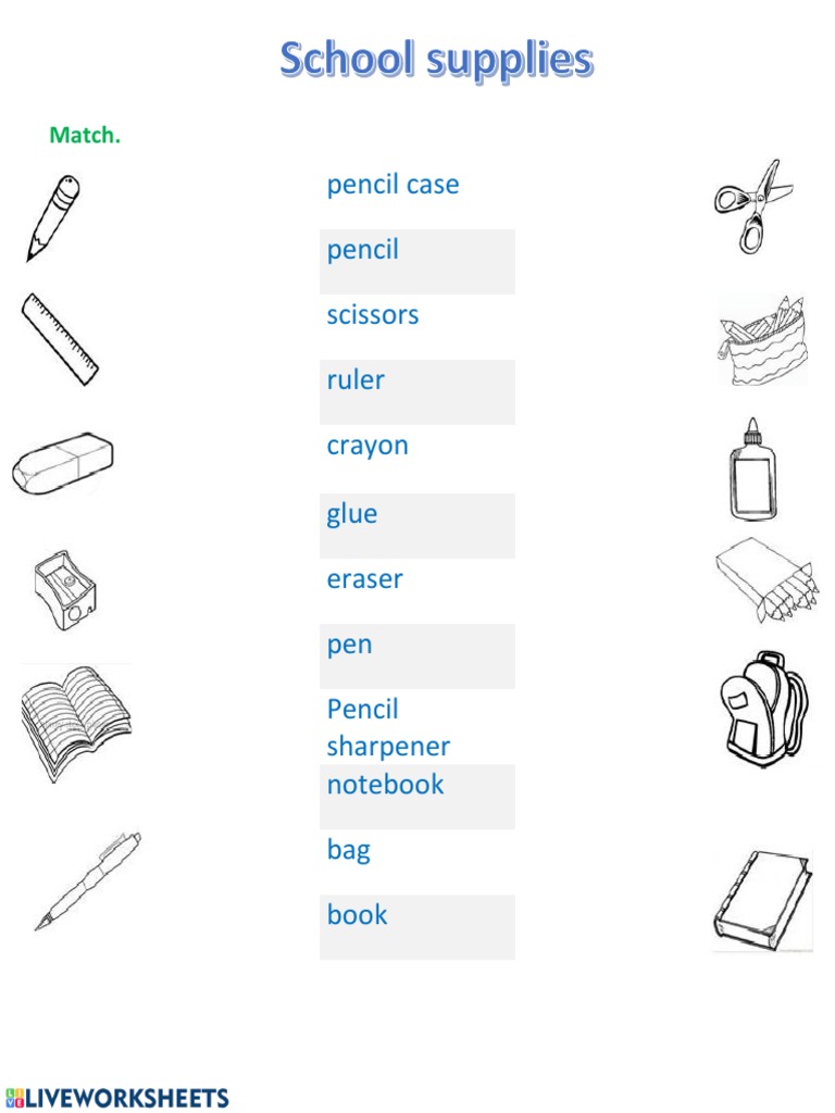 Pencil Case Pencil Scissors Ruler Crayon Glue Eraser Pen Pencil ...