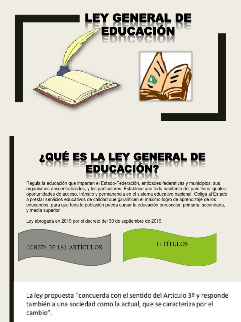 LEY GENERAL DE EDUCACIÓN - PDF Versión 1 | PDF
