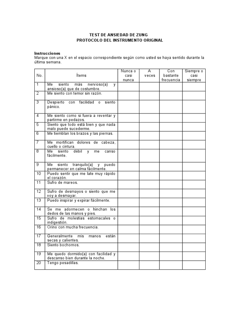 Test de Zung | PDF