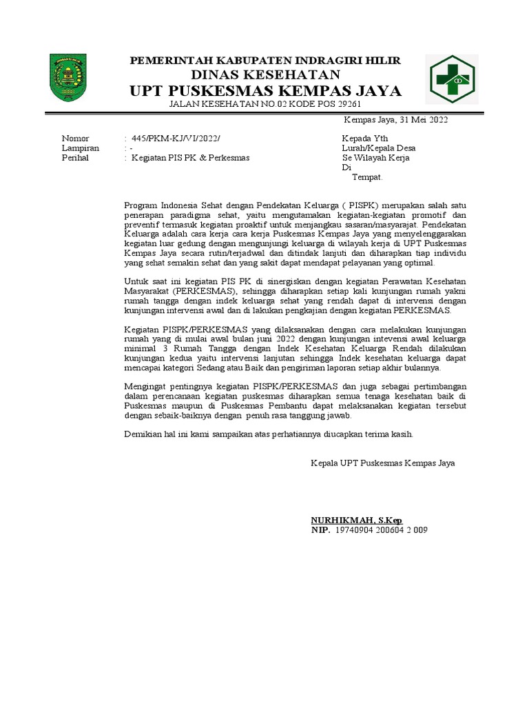 Contoh Surat Undangan Promkes | PDF