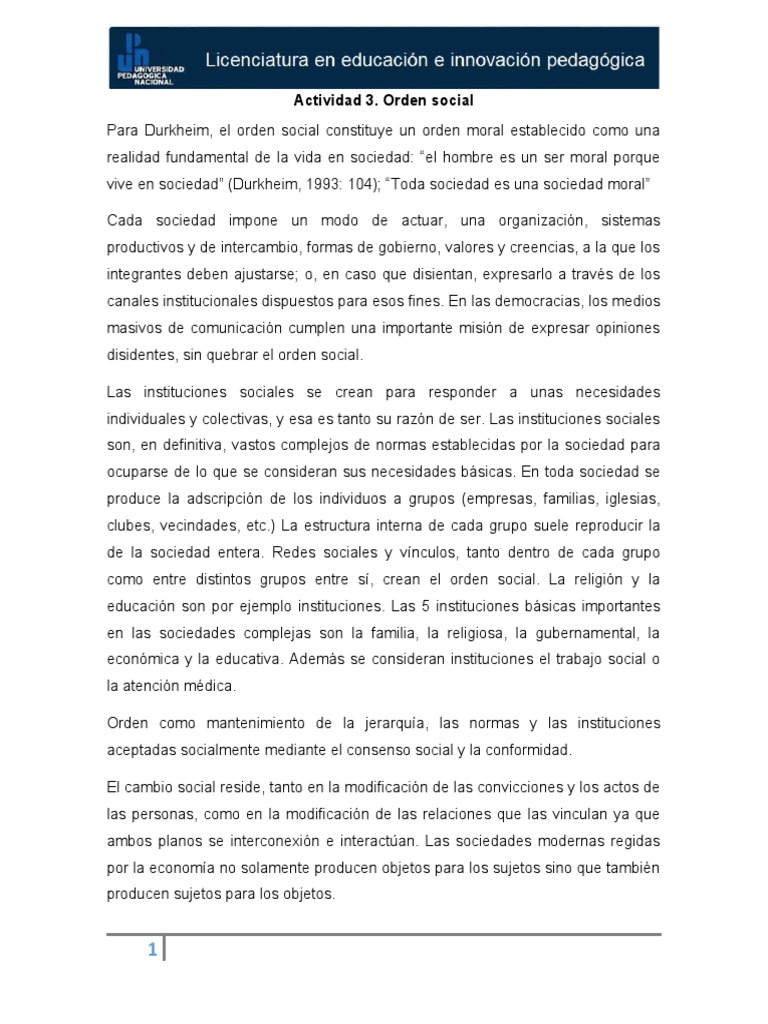 El orden social según Durkheim: normas, instituciones y consenso como ...