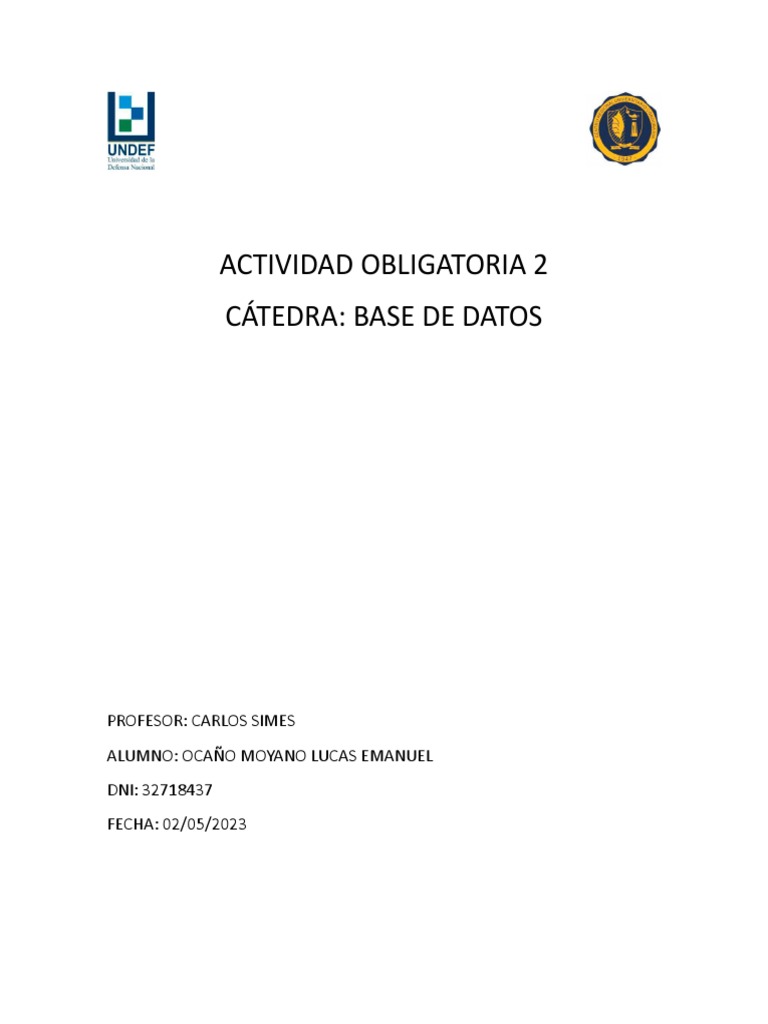 Ao2 Unidad1 Ocano Moyano Lucas | PDF | Bases de datos | Tecnologías de ...