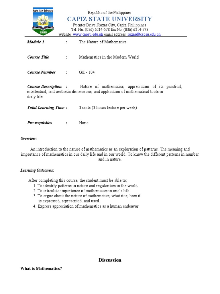 Module 1 | PDF | Pattern | Mathematics