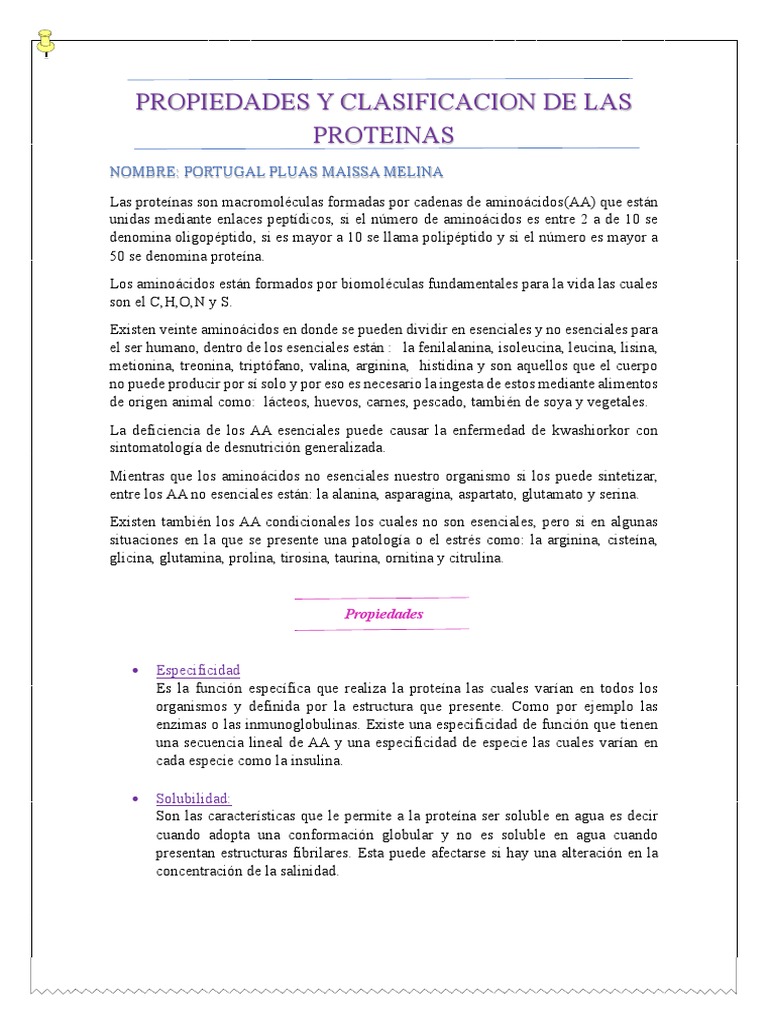 Estructura y Propiedades de Las Proteínas | PDF | Proteínas | Aminoácidos