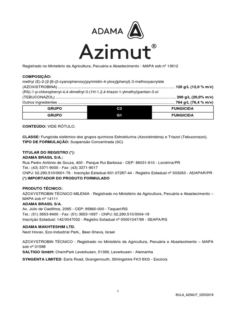 Azimut® - Bula | PDF | Metabolismo | Voo