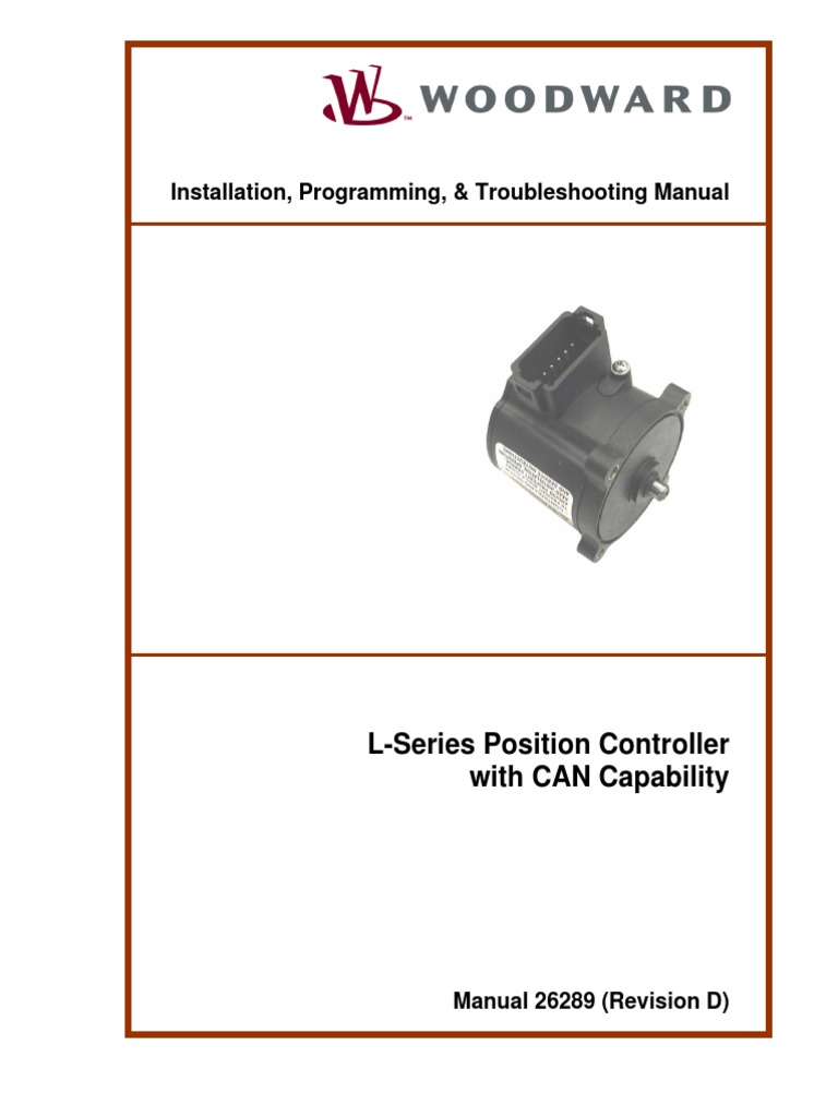 WOODWARD L SERIES - INSTALLATION MANUAL Position Controller With CAN ...