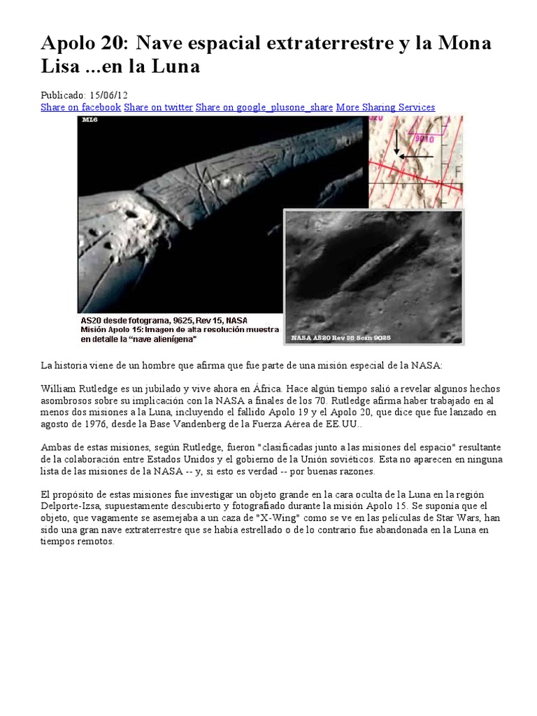 El Apolo 20 y la nave Alien en la Luna | PDF | Programa Apolo | Nasa