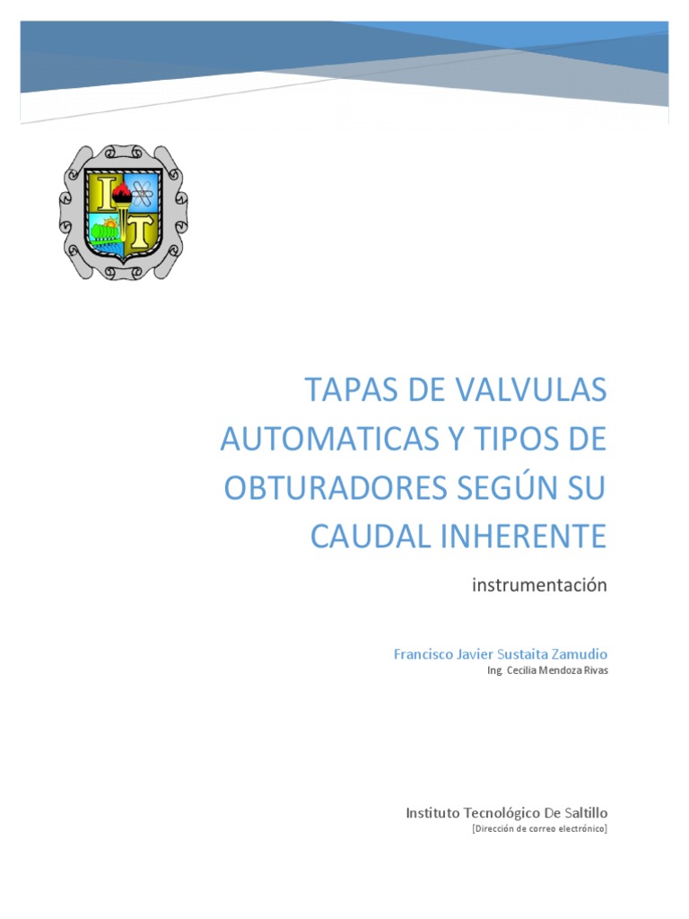 Tarea U4 Instrumentacion | PDF | Válvula | Descarga (hidrología)